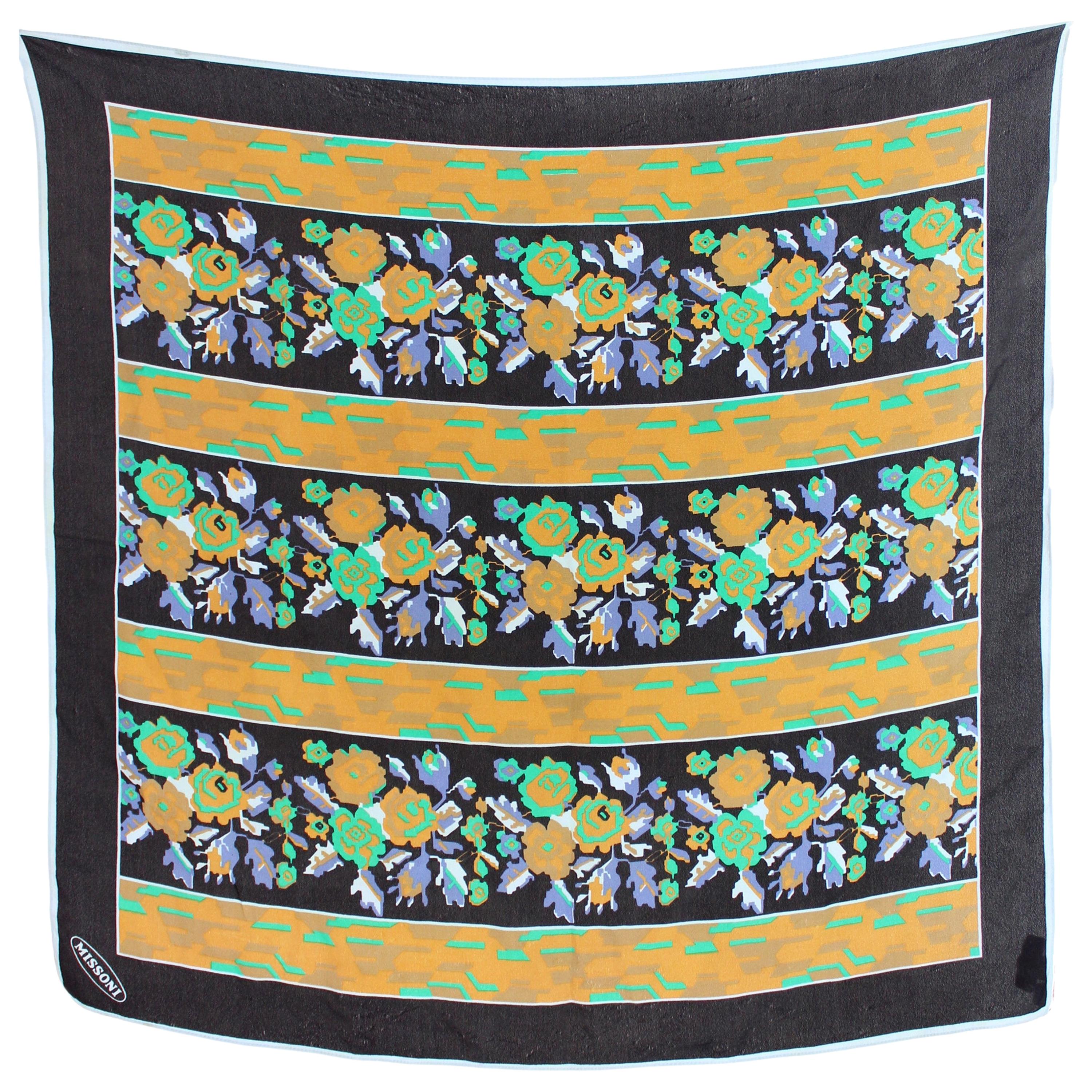 1960s Vintage Psychedelic Silk Chiffon Tie Dyed Scarf, Retro Chic For ...
