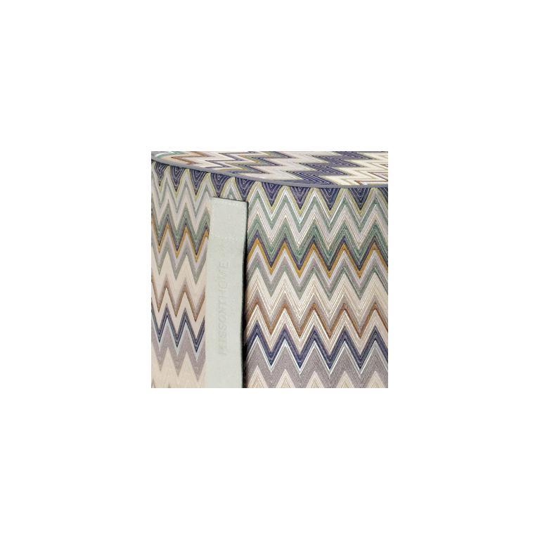 Missoni Home Masuleh Cylinder Pouf with Multicolor and Blue Chevron ...