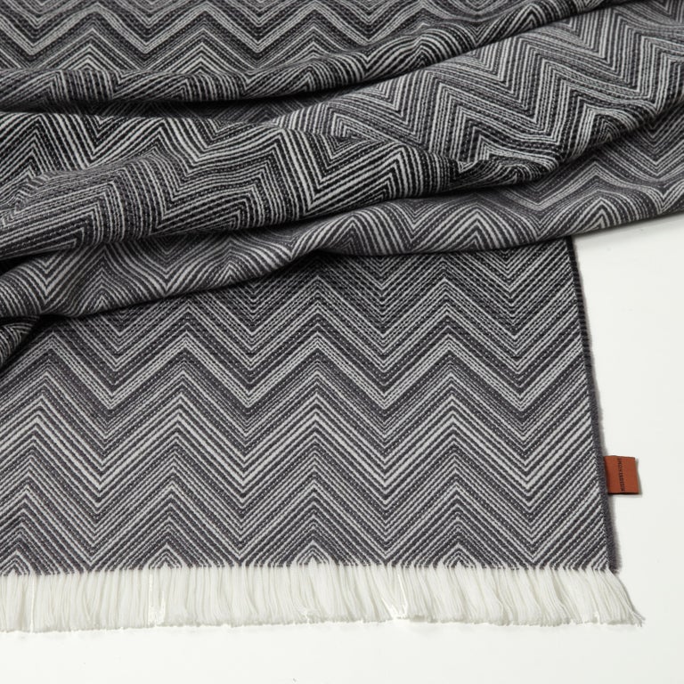 Missoni Home Timmy Throw in Black and White Chevron Print For Sale at ...