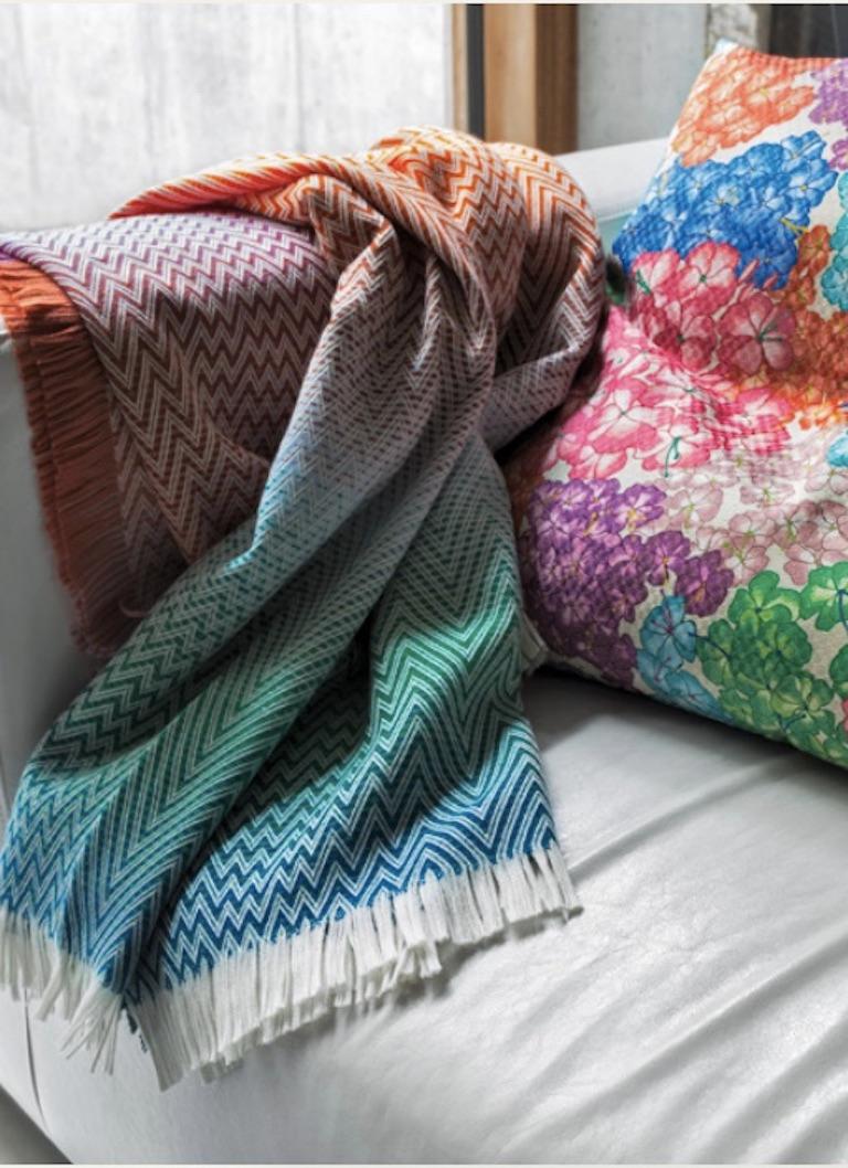 Missoni Home Timmy Throw in Black and White Chevron Print For Sale at ...