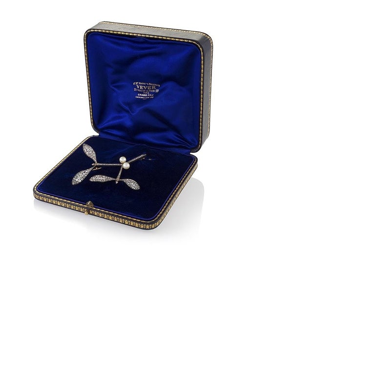 Mistletoe Brooch Attributed to Vever for Lalique at 1stDibs