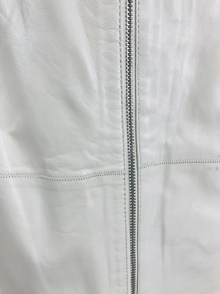 Misuri Firenze Buttery Soft Ivory Leather Reversible Jacket For Sale at ...