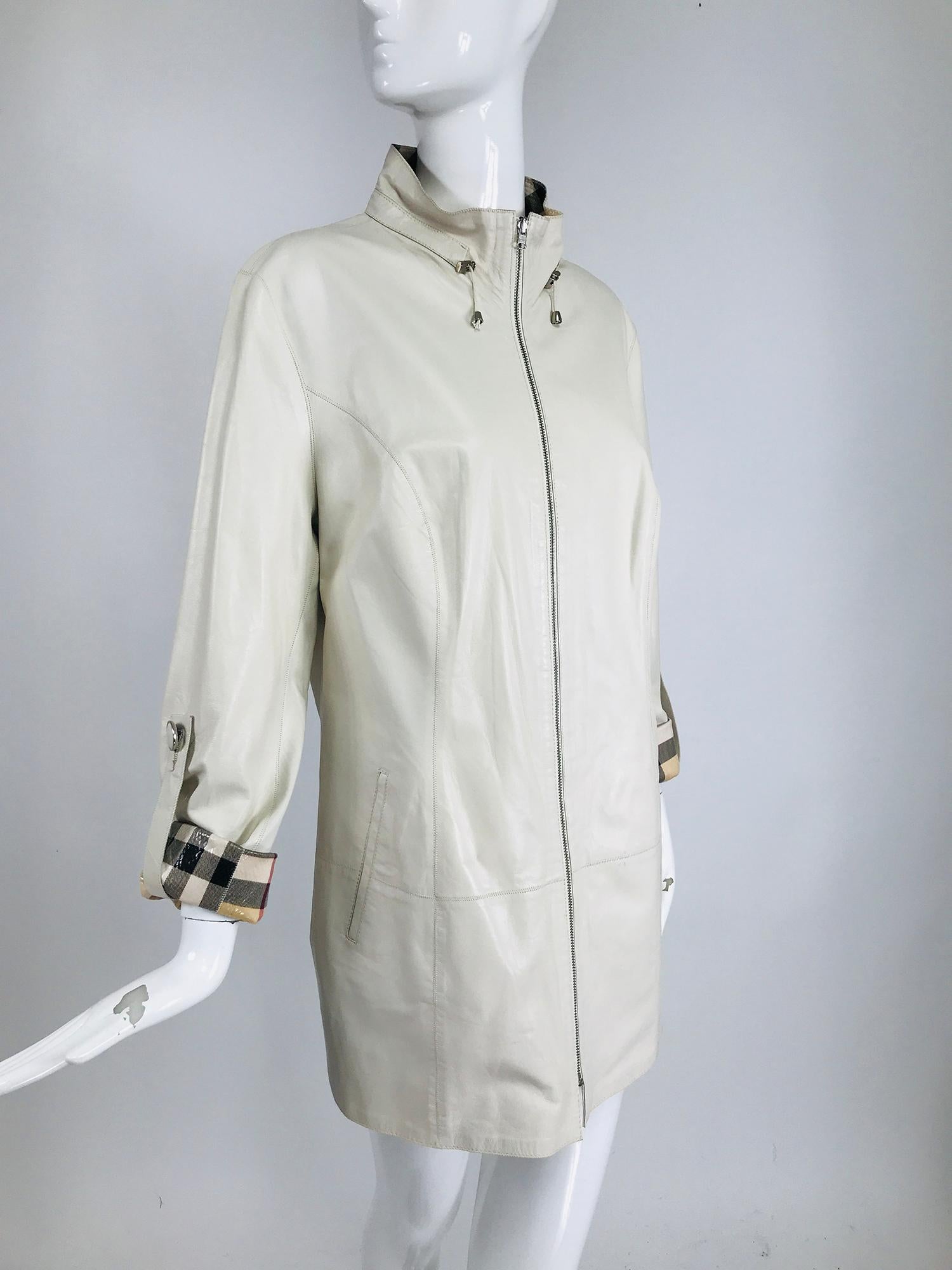 Misuri Firenze Buttery Soft Ivory Leather Reversible Jacket For Sale at ...