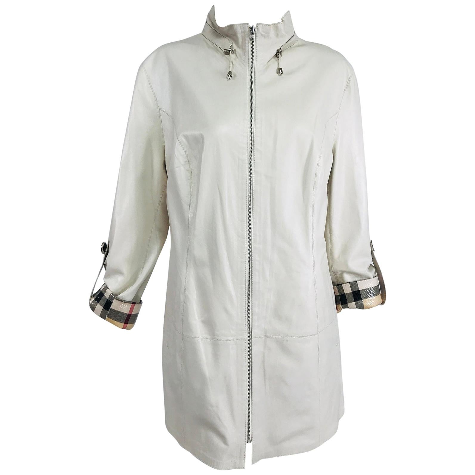 Misuri Firenze Buttery Soft Ivory Leather Reversible Jacket For Sale at ...
