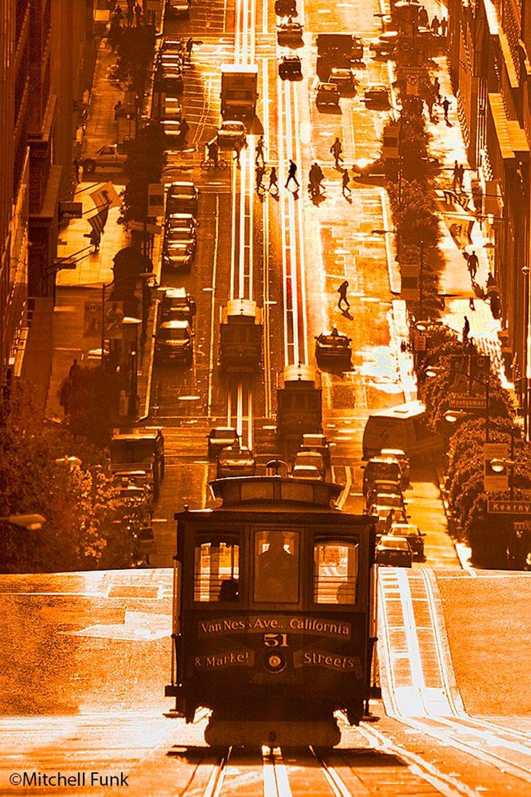 Mitchell Funk - Cable Cars Ascending Nob Hill at Sunrise For Sale at ...