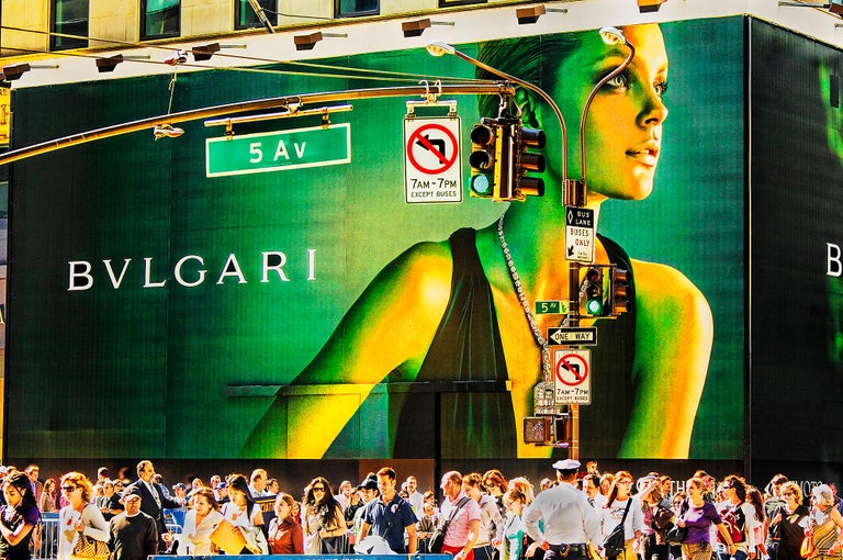 Mitchell Funk - Manhattan Street Scene With Glamours Billboard ( Street ...