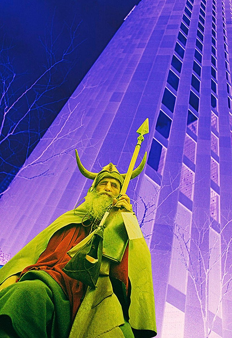 Mitchell Funk - Moondog in Infrared Against Black Rock CBS Building ...