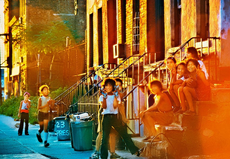 Mitchell Funk - Neighborhood Kids on Stoop in Red Hood Brooklyn ...