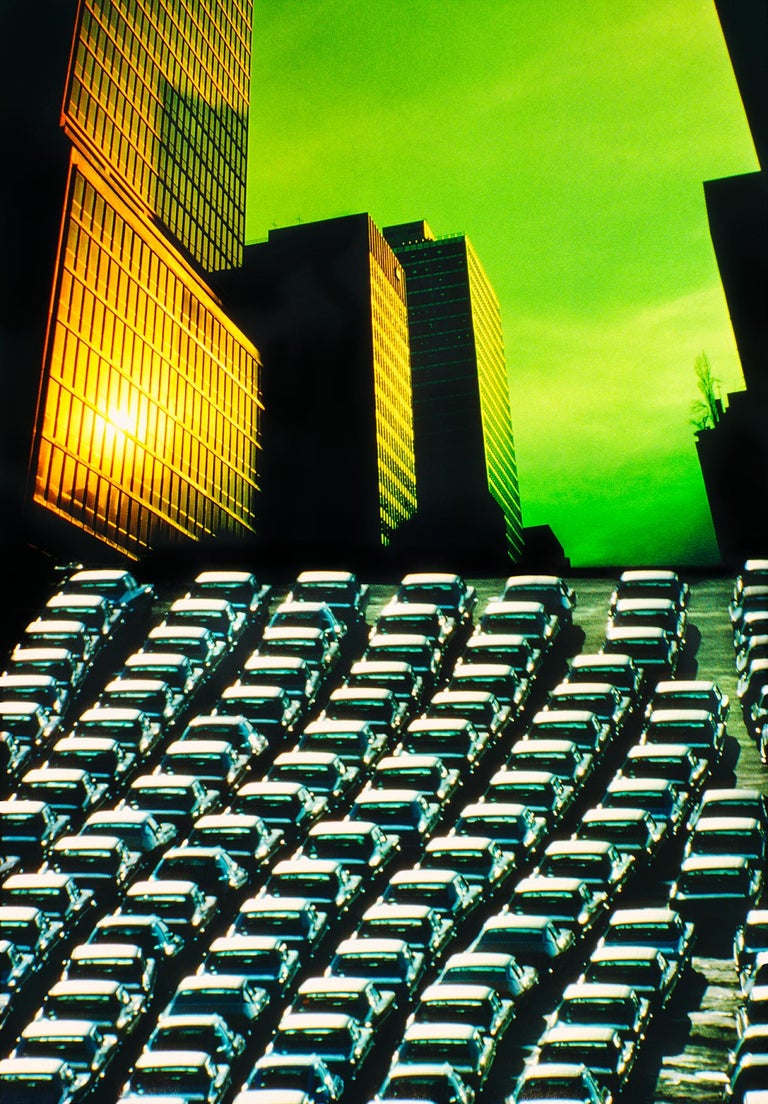 Mitchell Funk - New York Skyscrapers with Green Sky and Divergent ...