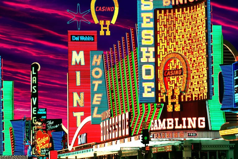 Mitchell Funk - Old Las Vegas, Fremont Street Neon Signs, Abstract ...