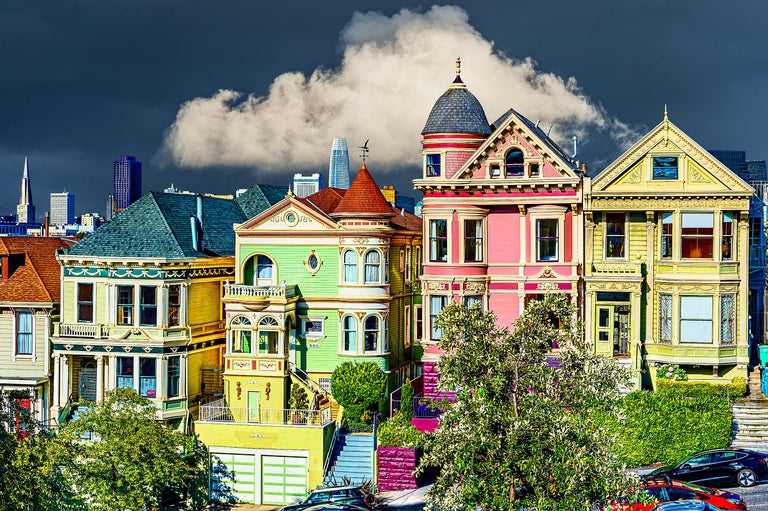 Mitchell Funk - Painted Ladies Victorian Architecture, Alamo Square San ...