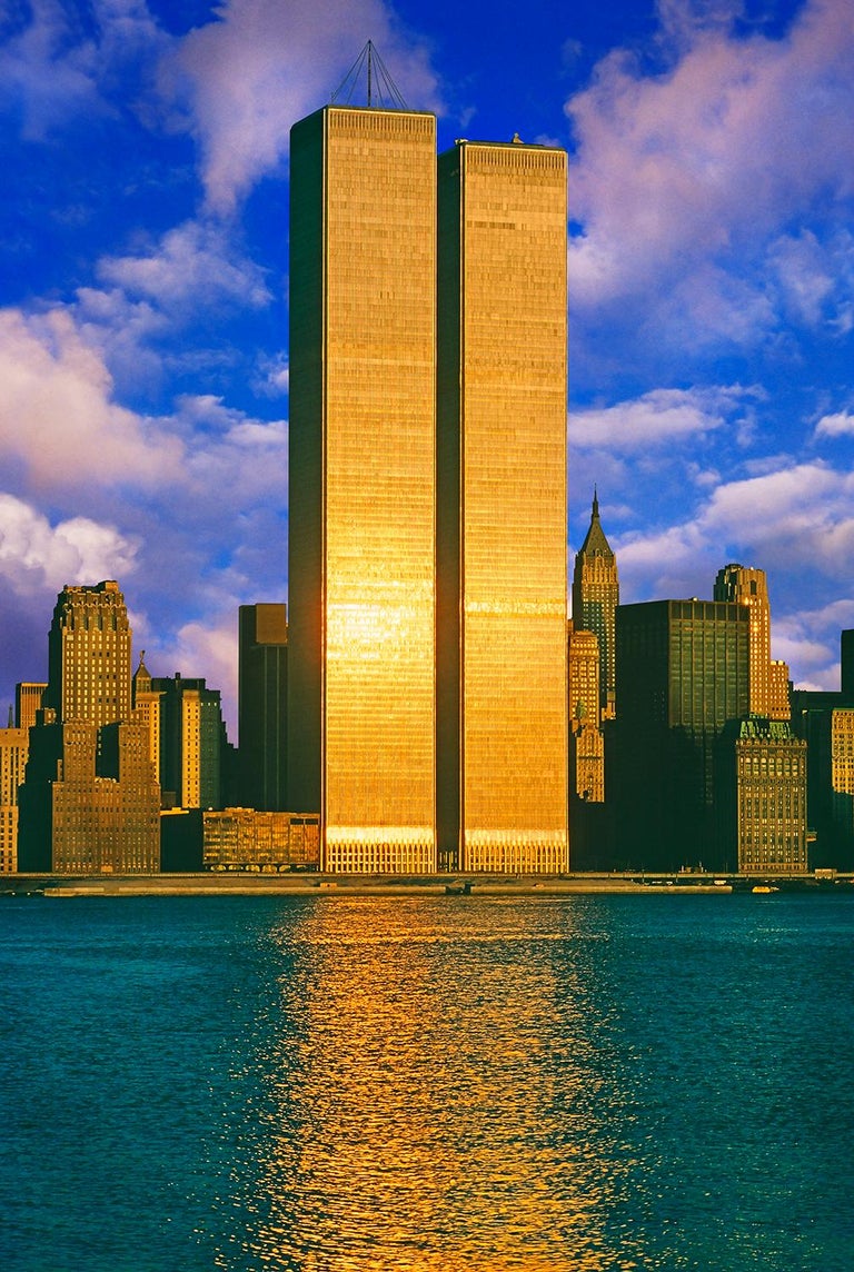 Mitchell Funk - Twin Towers, World Trade Center in Gold For Sale at ...