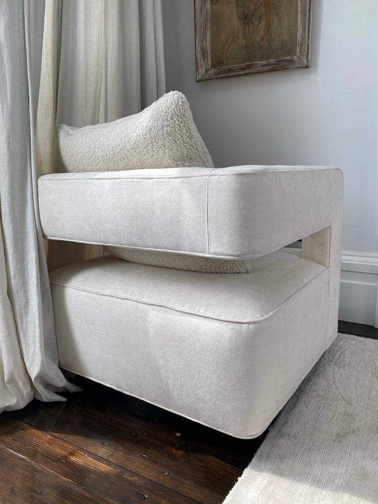 Nico Swivel microsuede Chair, Pair at 1stDibs