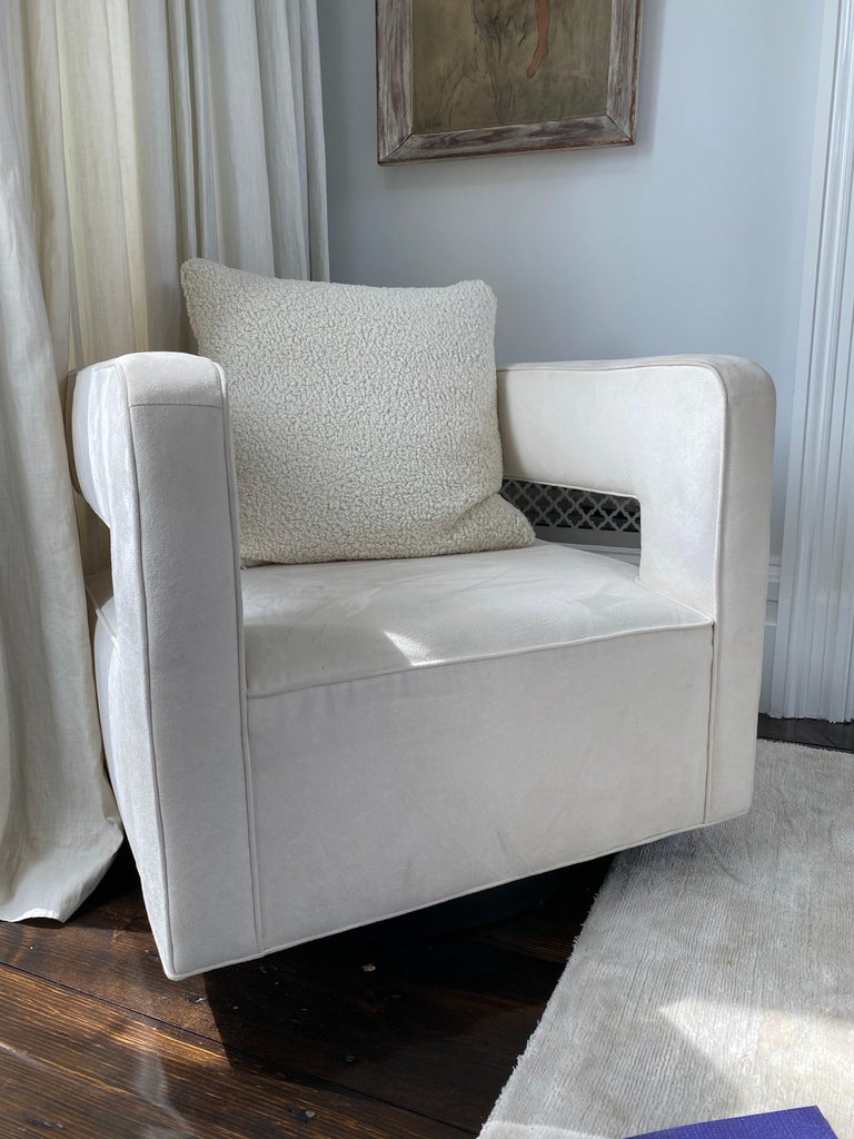 Nico Swivel microsuede Chair, Pair at 1stDibs