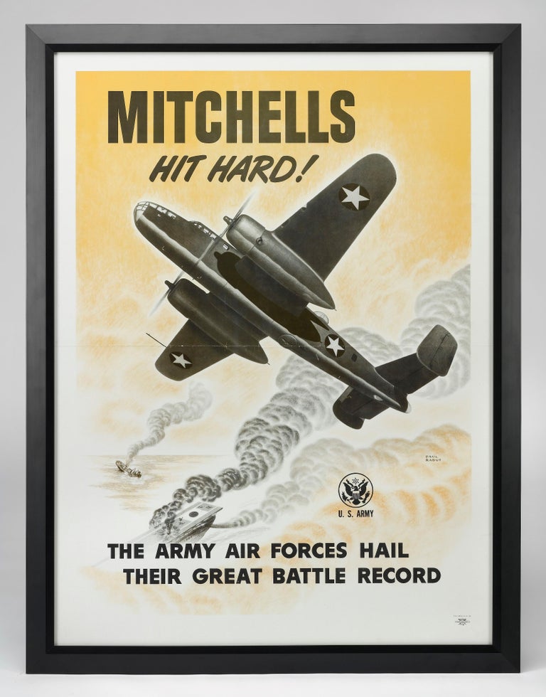 "Mitchells Hit Hard" Vintage Army Air Forces WWII Poster, 1943 For Sale ...
