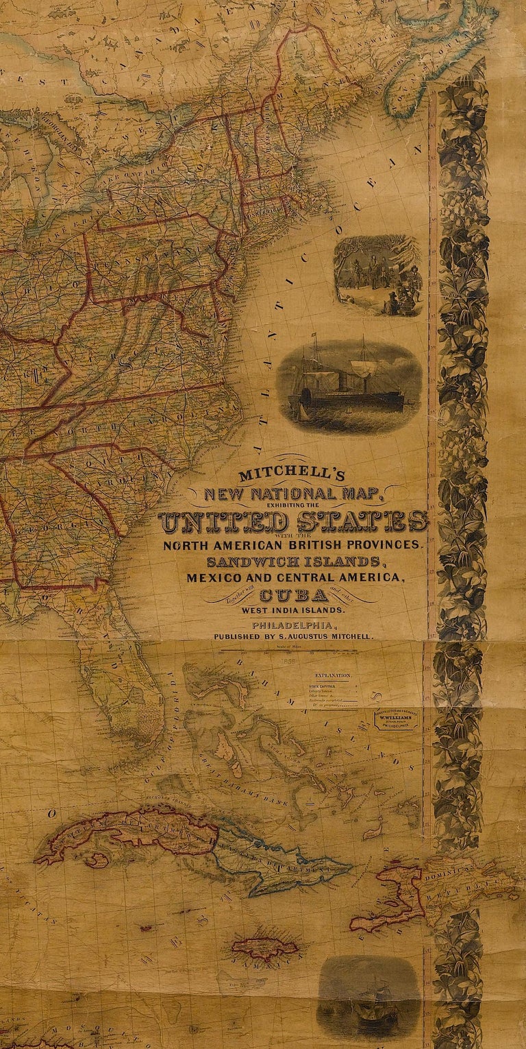 Mitchell's New National Wall Map Exhibiting the United States, circa ...