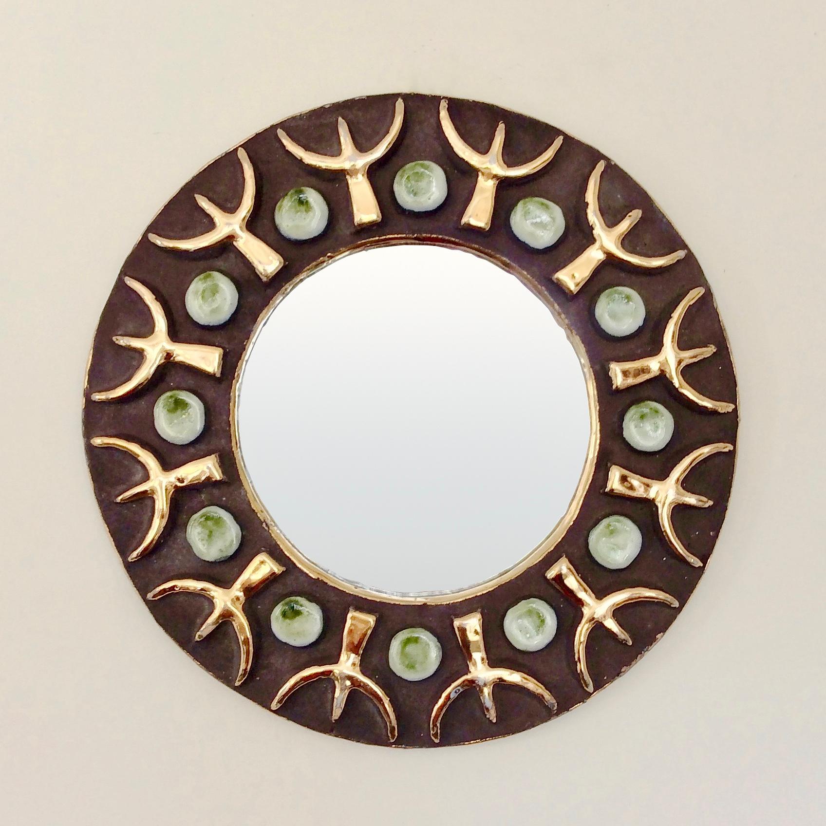 Mithe Espelt Ceramic Wall Mirror, circa 1970, France For Sale at ...