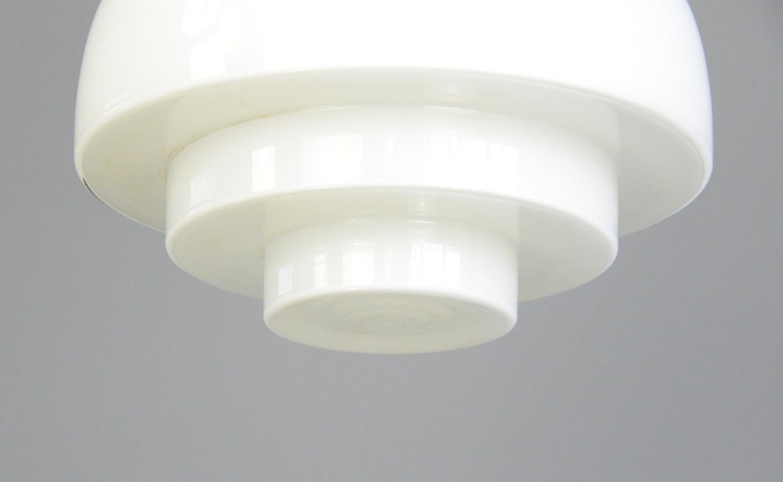 Mithras Opaline Glass Pendant Light by August Walter and Sohne at 1stDibs