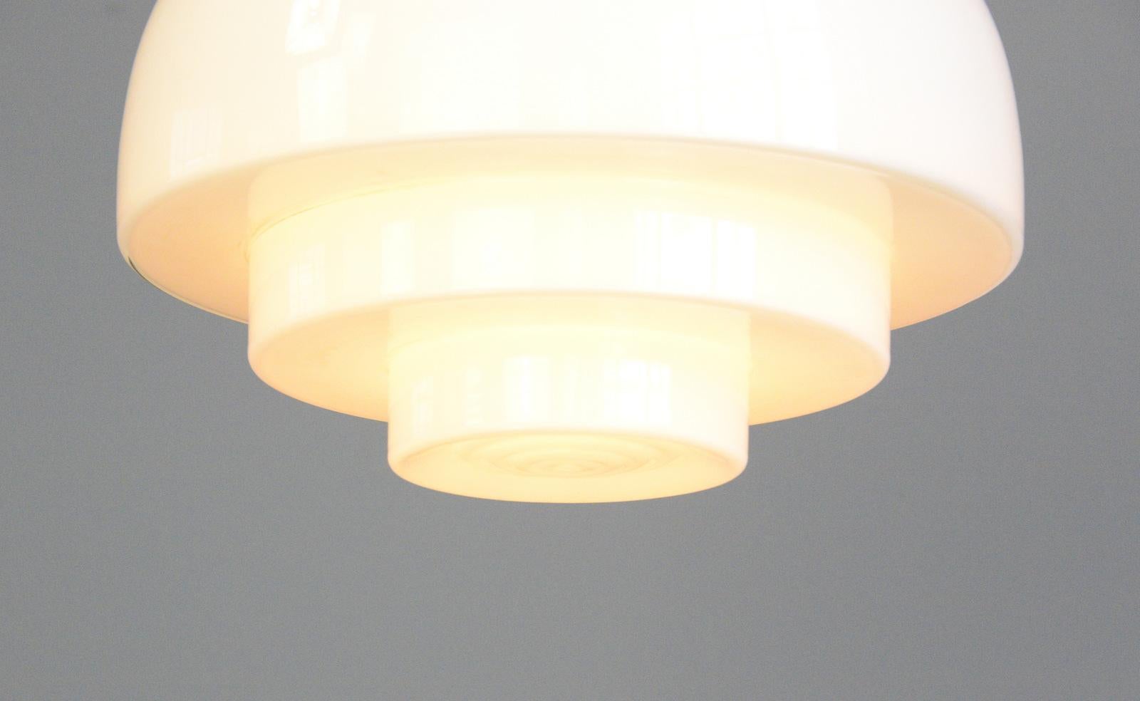 Mithras Opaline Glass Pendant Light by August Walter and Sohne at 1stDibs