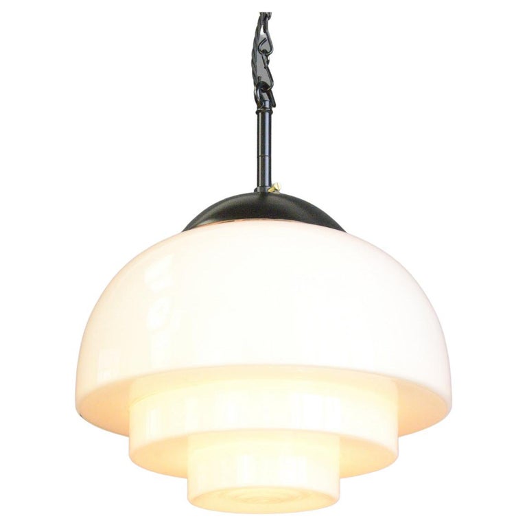 Mithras Opaline Glass Pendant Light by August Walter and Sohne For Sale ...