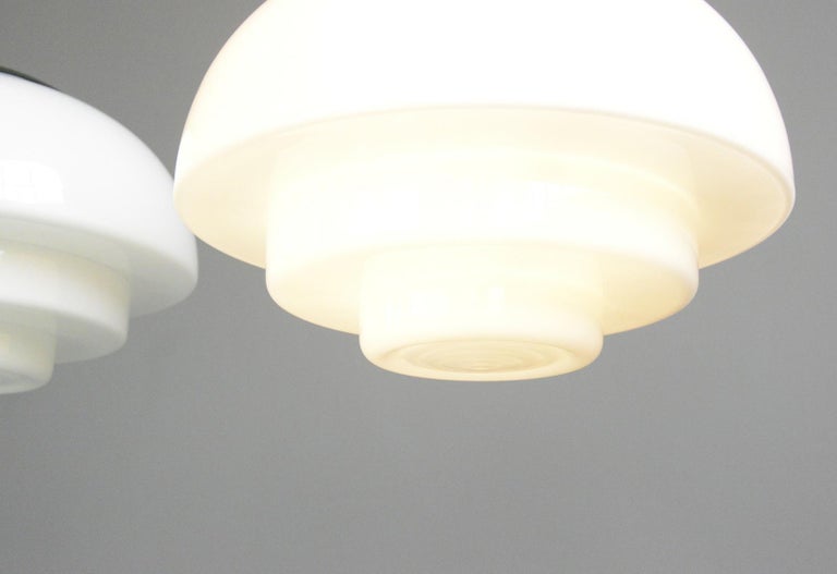 Mithras Opaline Glass Pendant Lights by August Walter and Sohne For ...