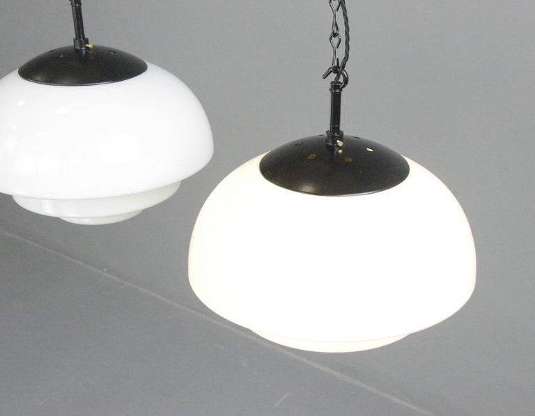 Mithras Opaline Glass Pendant Lights by August Walter and Sohne For ...