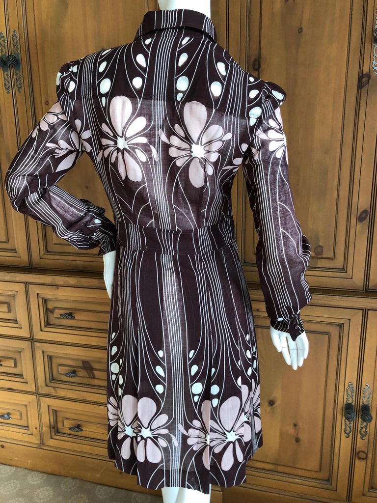 Miu Miu Art Nouveau Pattern Semi Sheer Finely Woven Wool Blend Dress ...