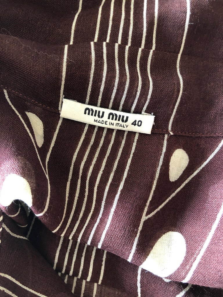 Miu Miu Art Nouveau Pattern Semi Sheer Finely Woven Wool Blend Dress ...