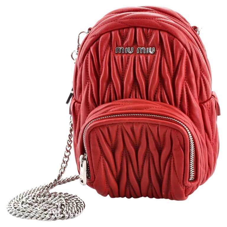 Miu Miu Backpack Crossbody Bag Matelasse Leather Micro at 1stDibs