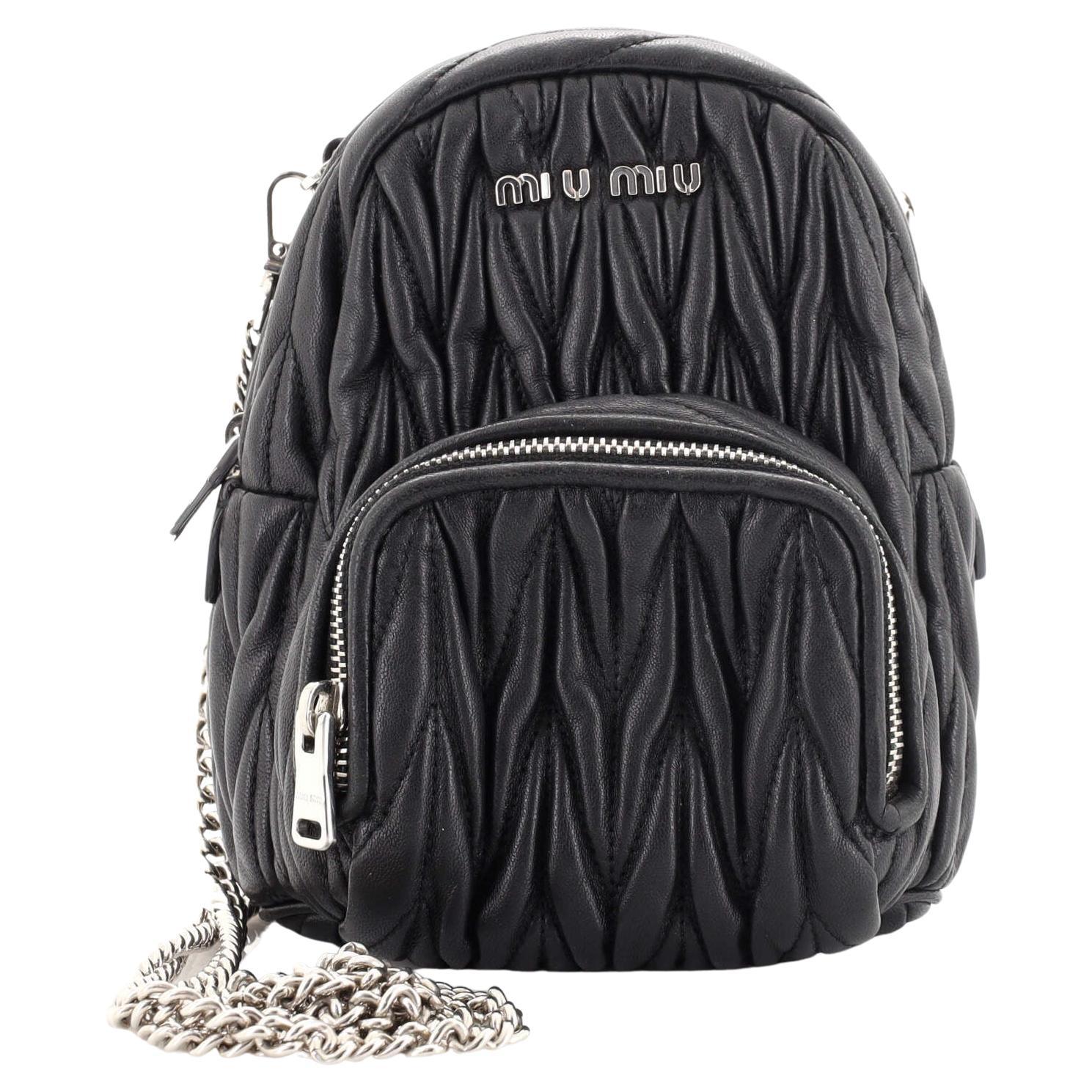 Miu Miu Backpack Crossbody Bag Matelasse Leather Micro For Sale at 1stDibs