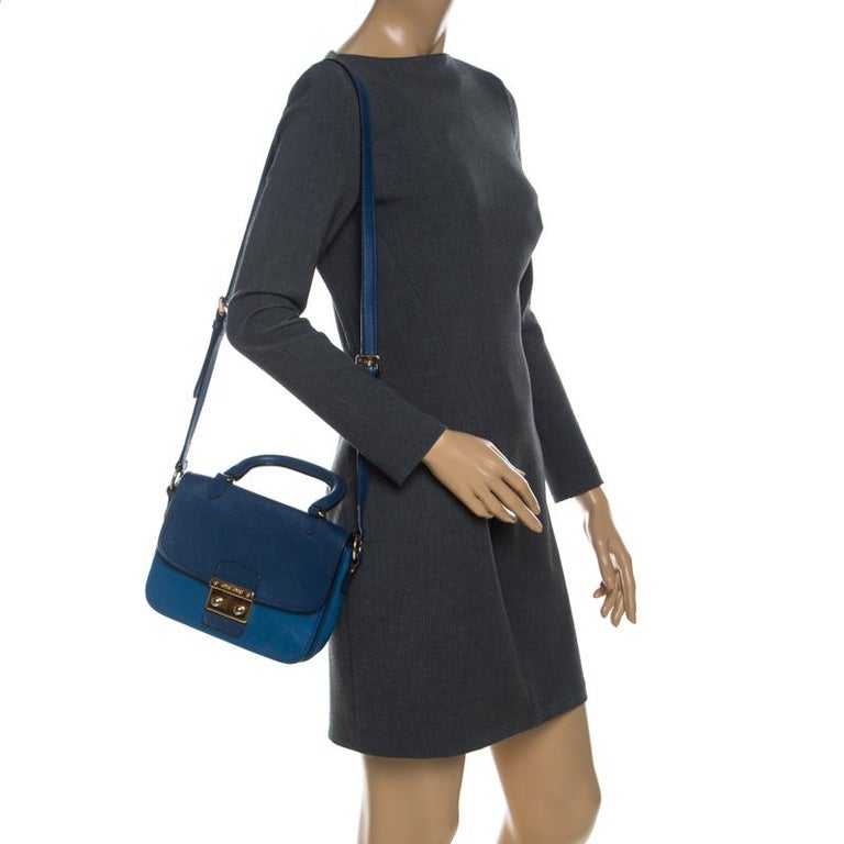 Miu Miu Bicolor Leather Madras Top Handle Bag at 1stDibs