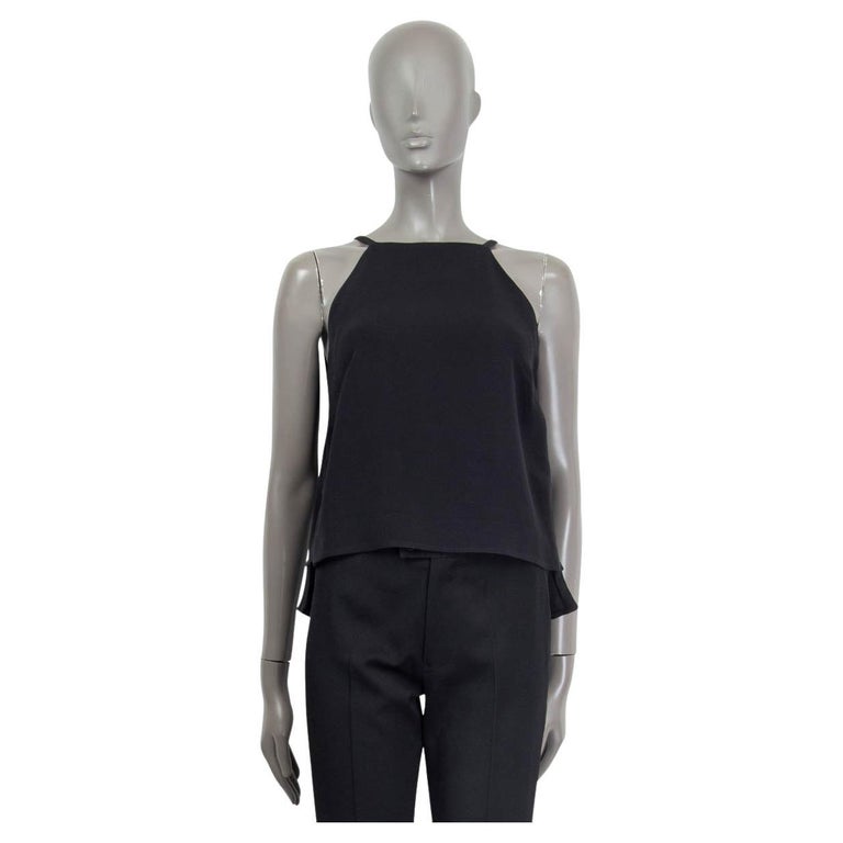 MIU MIU black acetate HIGH LOW Sleeveless Tank Top Shirt 42 M For Sale ...