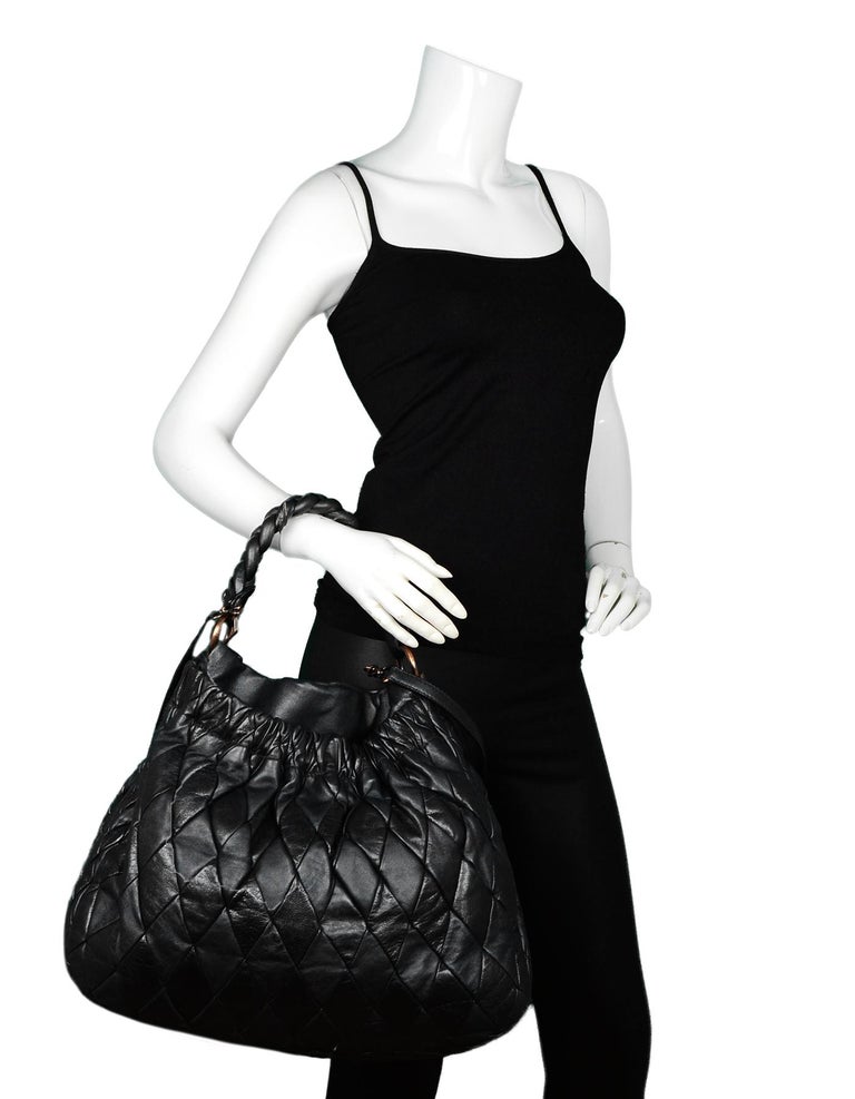 Miu Miu Black Leather Harlequin Patchwork Hobo Bag W/ Strap For Sale at 1stDibs | miu miu ...