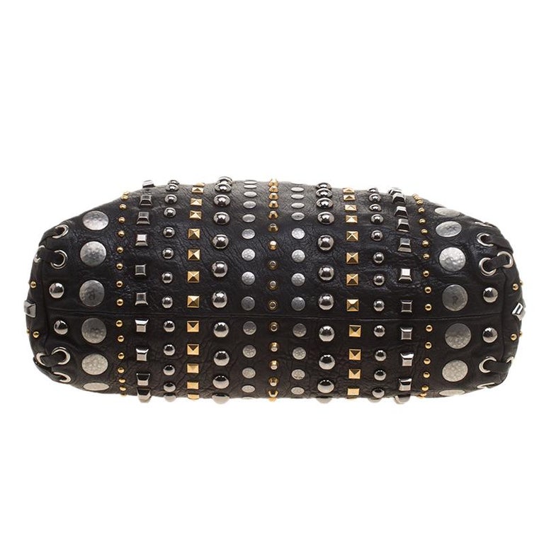Miu Miu Black Leather Studded Monk Bag For Sale at 1stDibs | miu miu ...