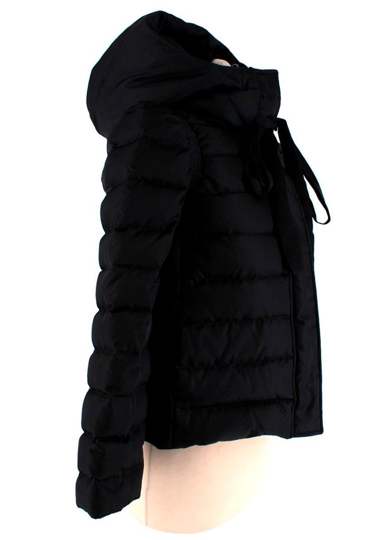 Miu Miu Black Nylon Quilted Hooded Puffer Jacket - Size US 0-2 For Sale ...