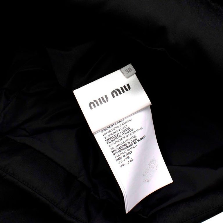 Miu Miu Black Nylon Quilted Hooded Puffer Jacket - Size US 0-2 For Sale ...