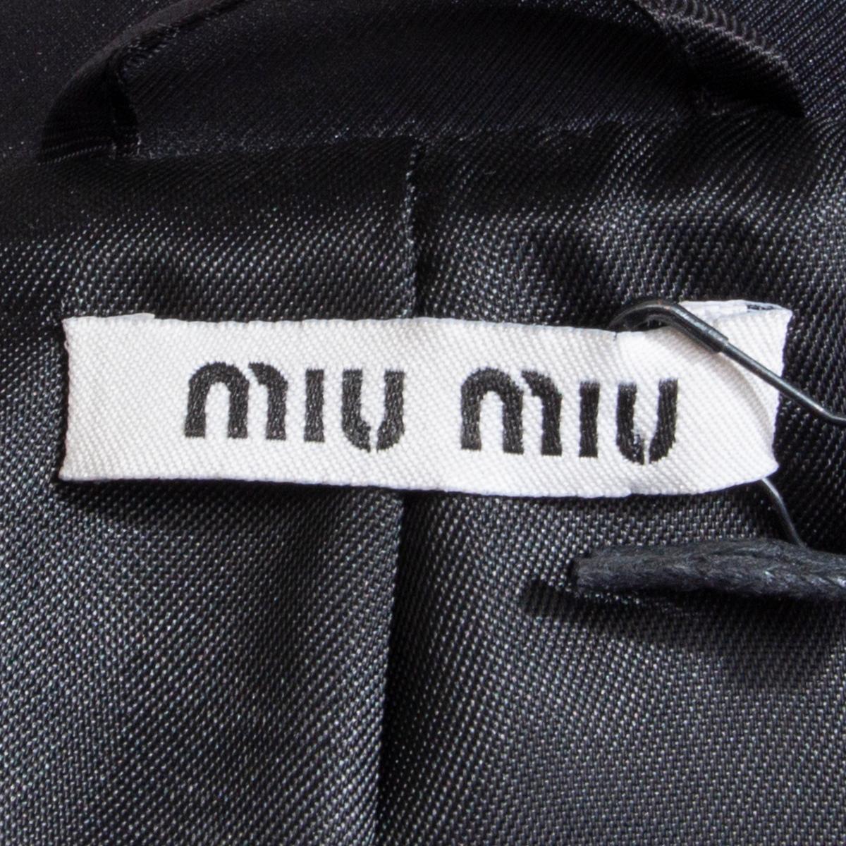 MIU MIU black wool and viscose DOUBLE BREASTED BELTED Coat Jacket 38 XS For Sale at 1stDibs ...