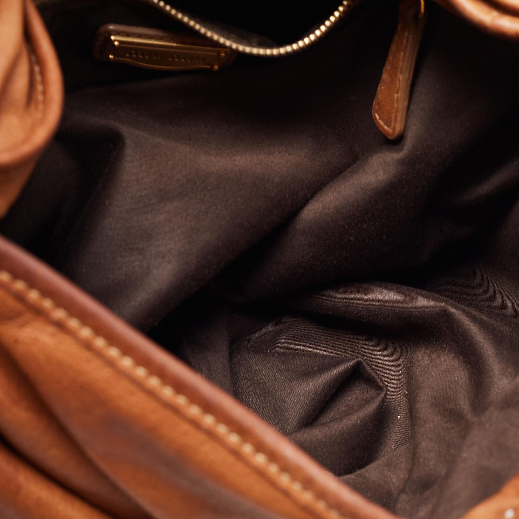 Miu Miu Brown Leather Coffer Hobo For Sale at 1stDibs