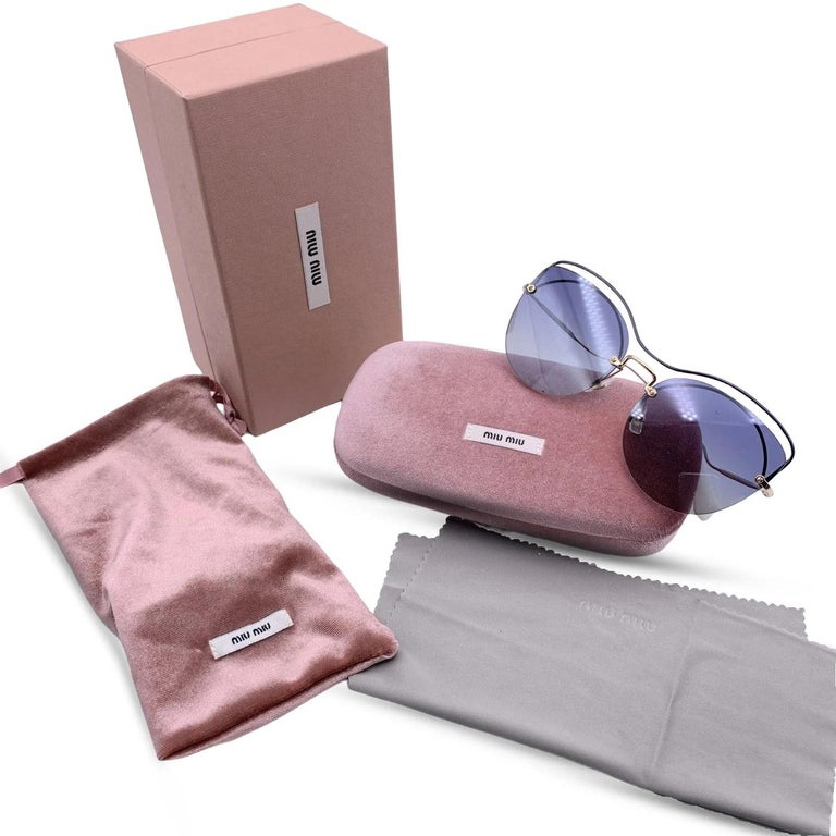 Miu Miu Cat Eye Mint Women Blue Sunglasses SMU 50 T 60/17 145 mm For ...