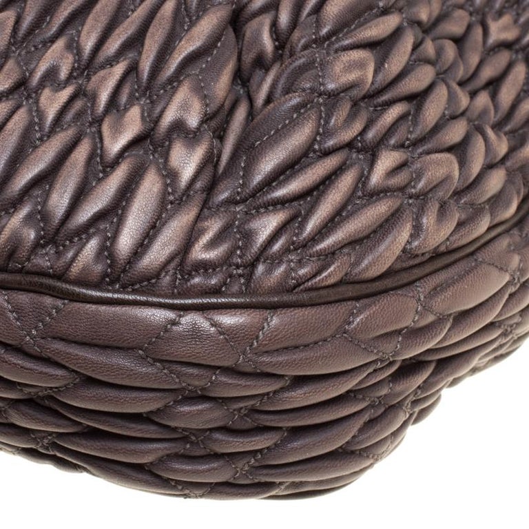 Miu Miu Choco Brown Matelasse Leather Coffer Hobo For Sale at 1stDibs ...