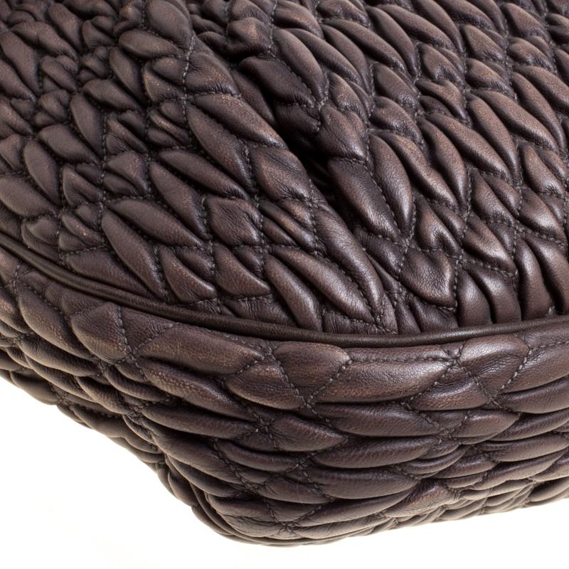 Miu Miu Choco Brown Matelasse Leather Coffer Hobo For Sale at 1stDibs ...