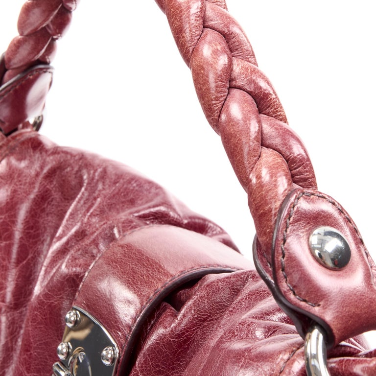 MIU MIU Coffer raspberry red Matelasse nappa leather Hobo bag at 1stDibs