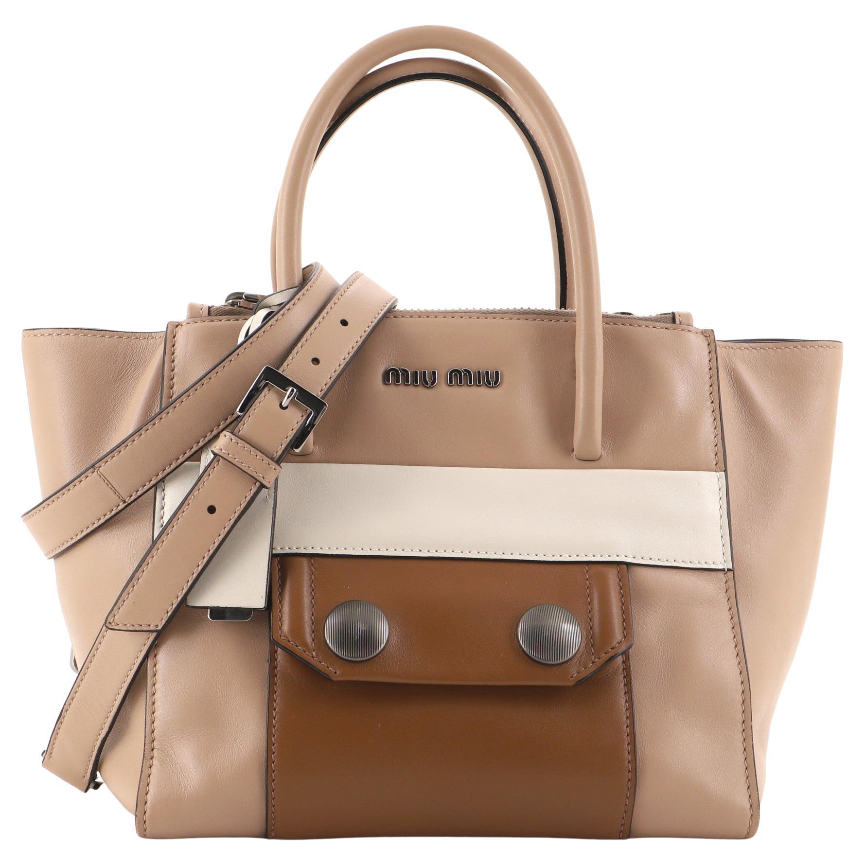 Miu Miu Pink Leather Vitello Shine Bauletto Bag For Sale at 1stDibs