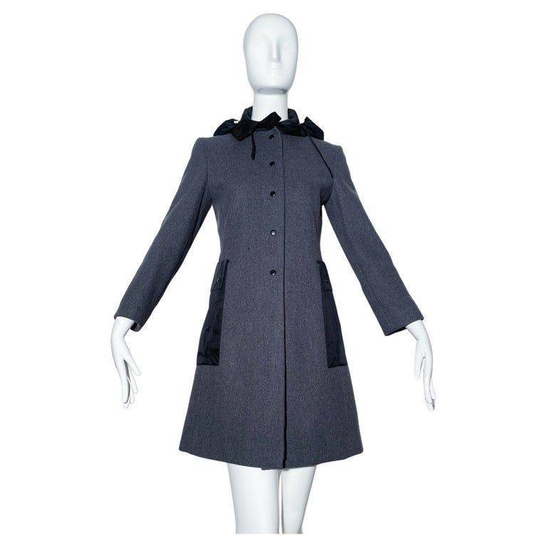 Miu Miu Grey Wool Coat For Sale at 1stDibs