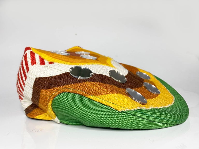 miu miu Multicolor Linen Cotton Flat Cap with glass details For Sale at ...