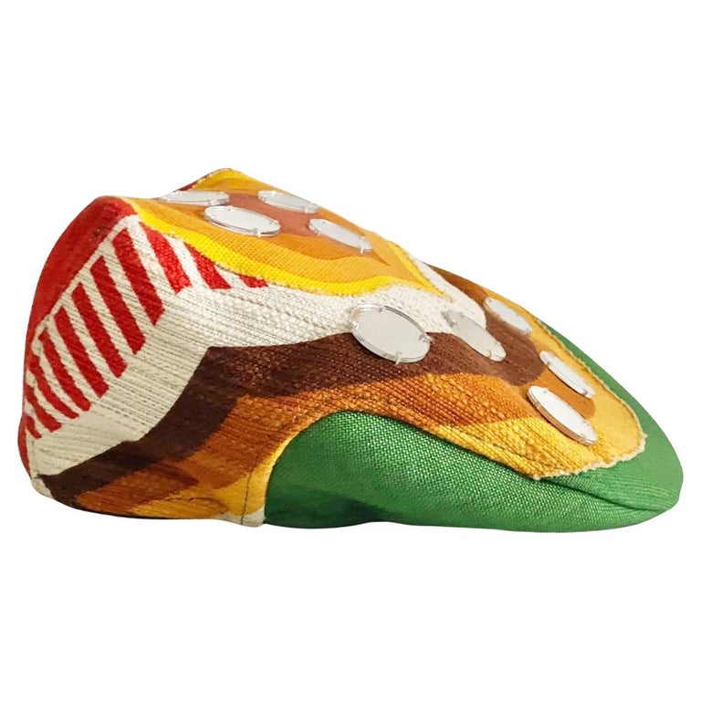 miu miu Multicolor Linen Cotton Flat Cap with glass details For Sale at ...