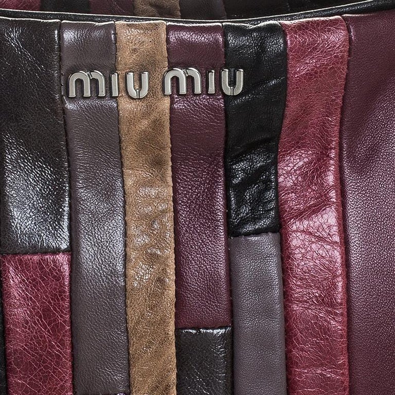 Miu Miu Multicolor Patchwork Leather Satchel For Sale at 1stDibs ...