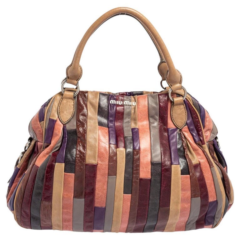 Miu Miu Multicolor Patchwork Leather Satchel at 1stDibs | patchwork satchel