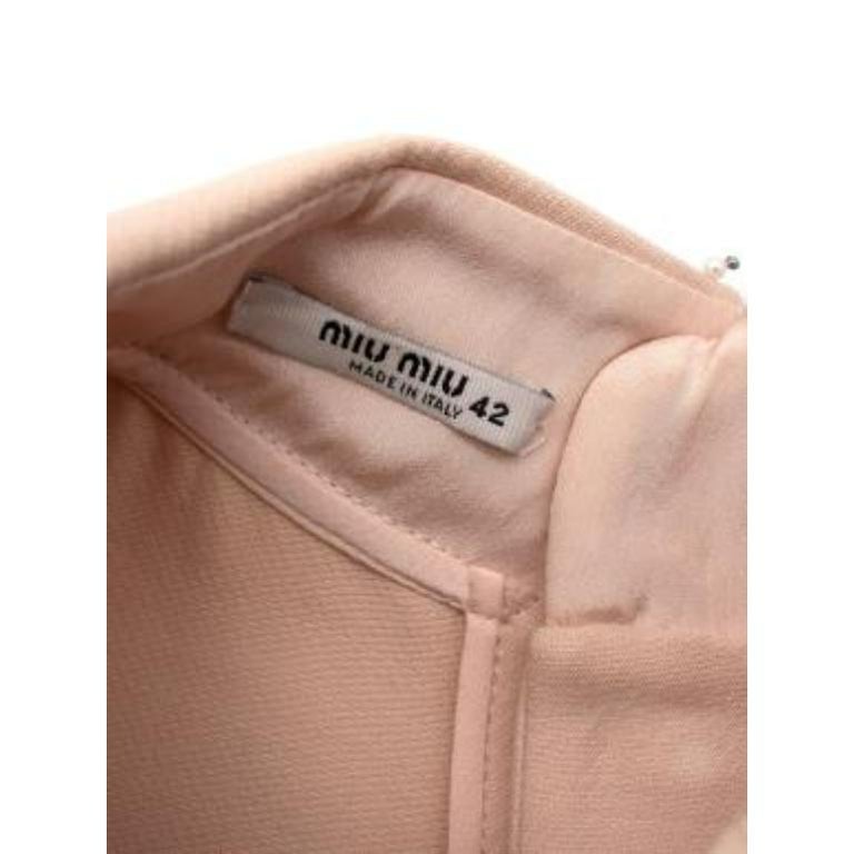 Miu Miu Nude Ruffle Mini Dress with Embellished Collar For Sale at 1stDibs