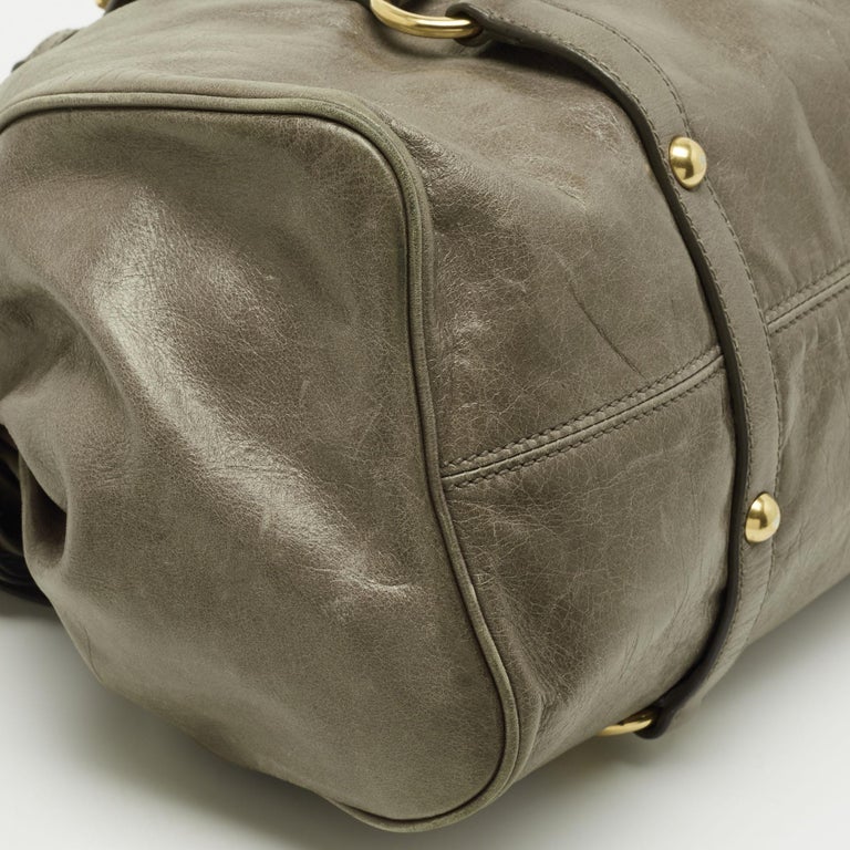 Miu Miu Olive Green Vitello Lux Leather Bow Satchel For Sale at 1stDibs